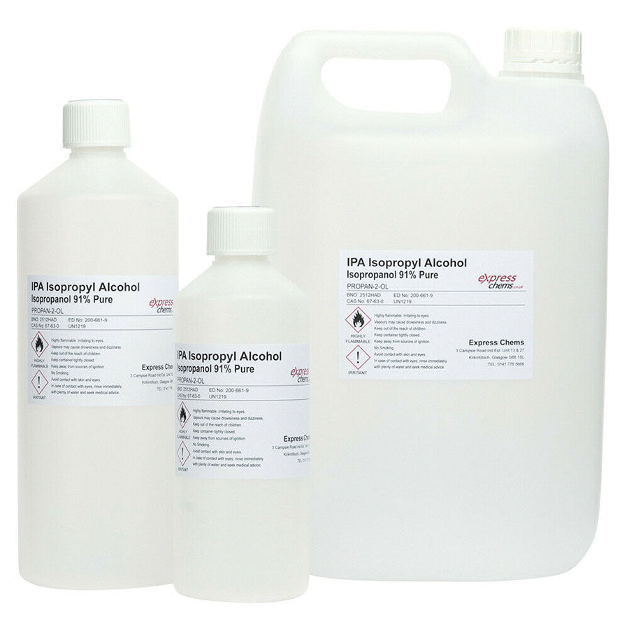 Isopropyl Isopropanol Alcohol 91% 100ml to 100 Litres