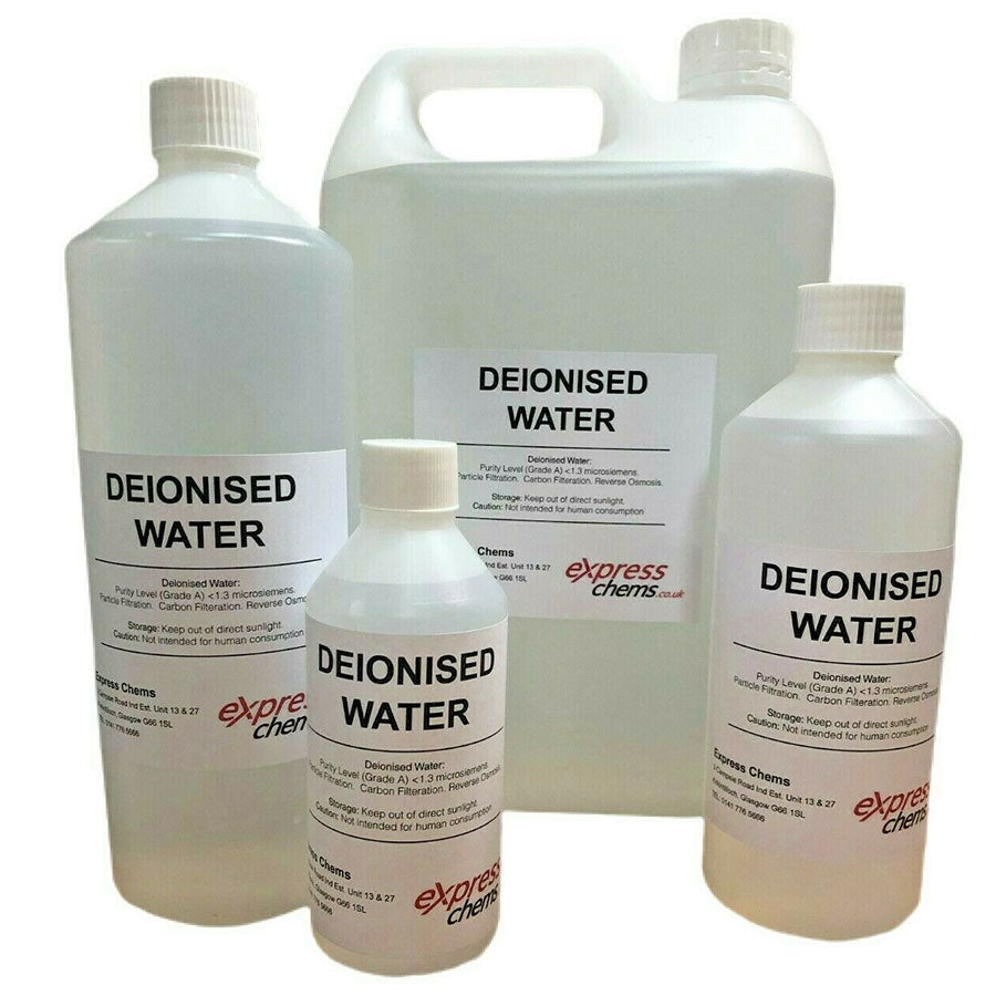 Deionised Water 100ml to 400 Litres